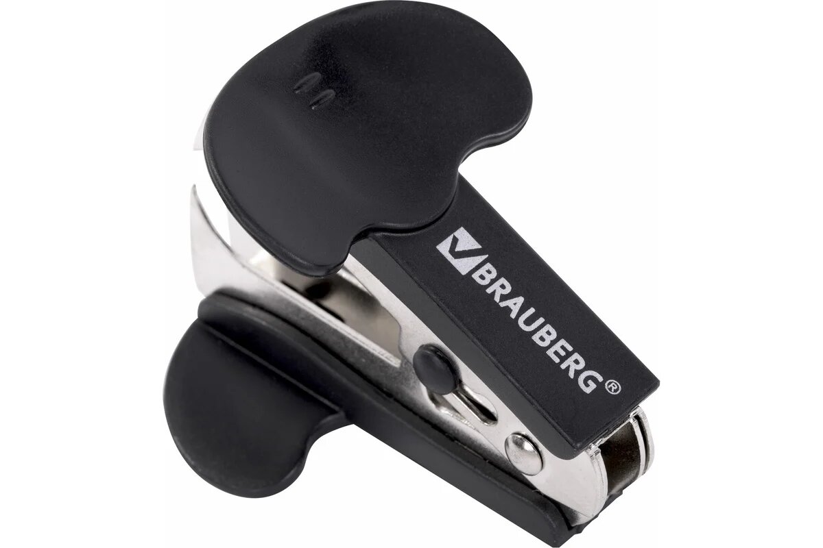 BRAUBERG Classic антистеплер для скоб №10 и №24/6 с фиксатором, черный 222547