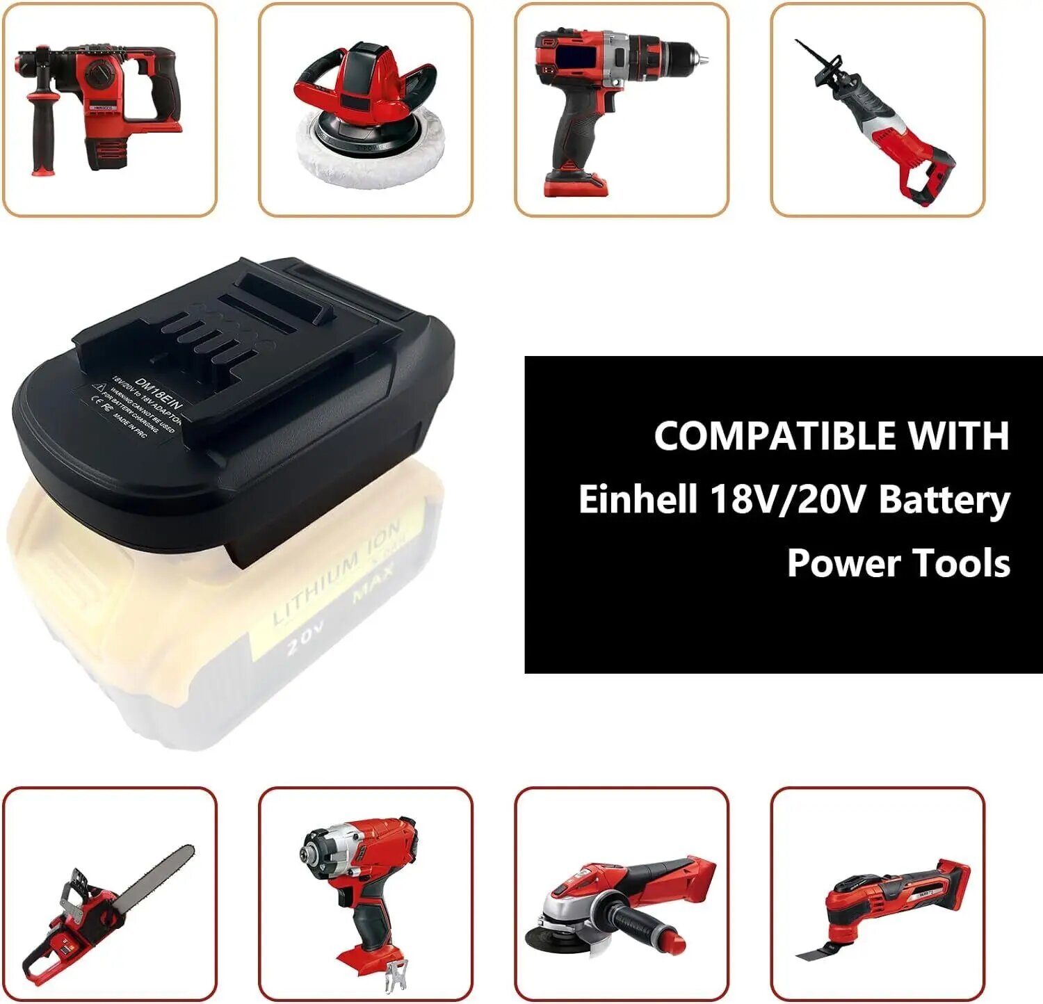 Адаптер для аккумуляторов Dewalt 18V/20V XMSJ для E-inhell 18V — фото 1
