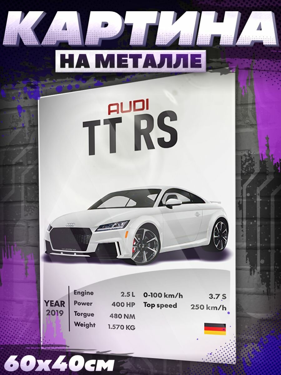 Постеры на стену интерьерные Audi TT RS машинка Ауди ТТ РС