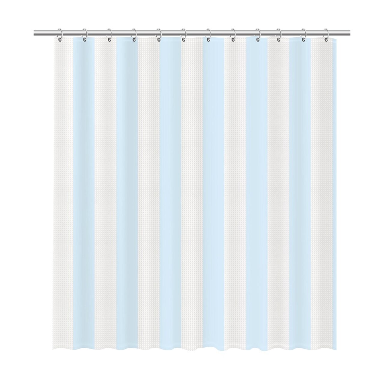 Vafel Шторка для ванной 180х200 см голубой водонепроницаемая занавеска для душа