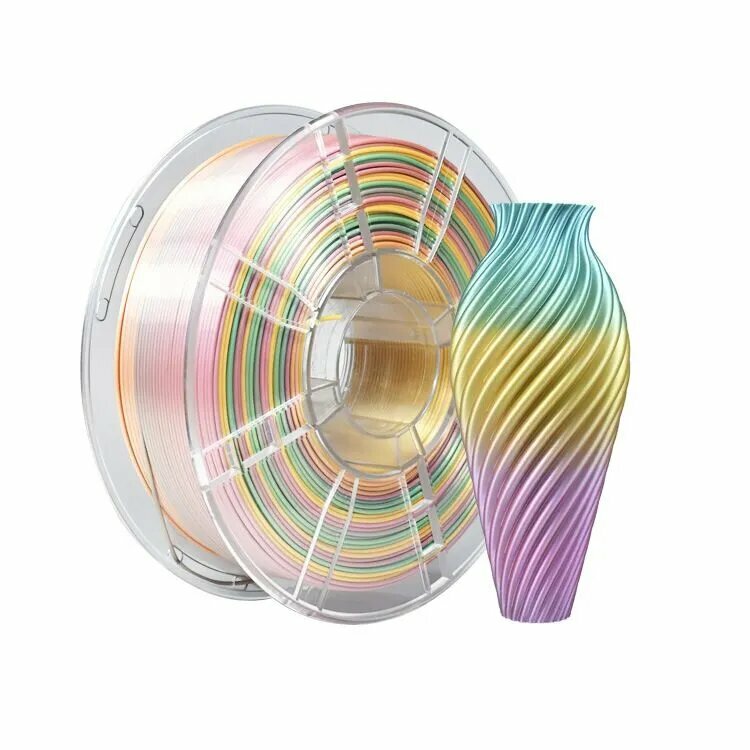 Трехцветная нити накаливания PLA для 3D принтера, многоцветная коэкструдированная PLA, 1,75 мм, 1 кг / 2,2 фунта, Красно-сине-зеленый, Разноцветный, Разноцветный,121748525758