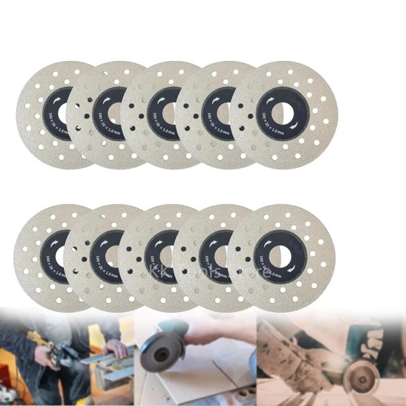 Алмазный режущий диск для каменных керамических каменных плит, сланцевых плиток, 4 дюйма, 100 мм, режущий шлифовальный круг, диски для угловой шлифовальной машины 10 PCS