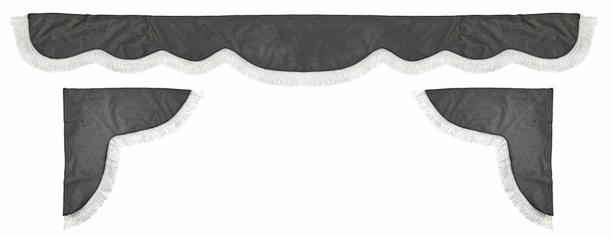 Ламбрекен лобового стекла и угол КАМАЗ (польская ткань) Серый с белым