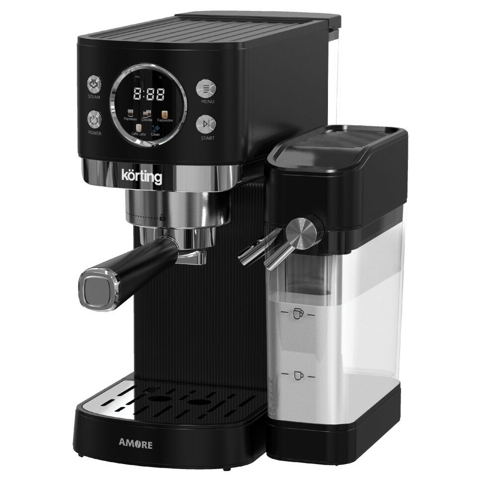Кофеварка Korting Amore KCM 1007, рожковая, механическое управление, черная
