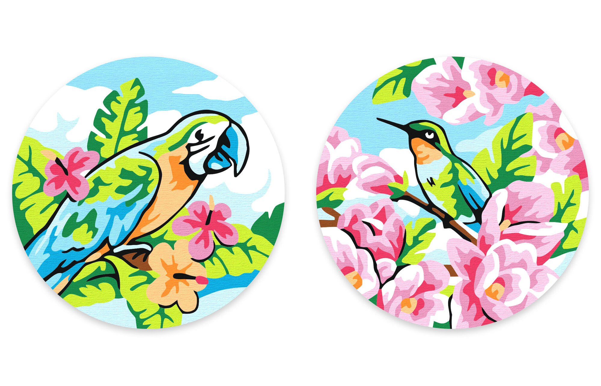 Фрея PNBM-025-GG86 Набор для раскрашивания по номерам 9 х 9 см Красочные птицы – раскраска