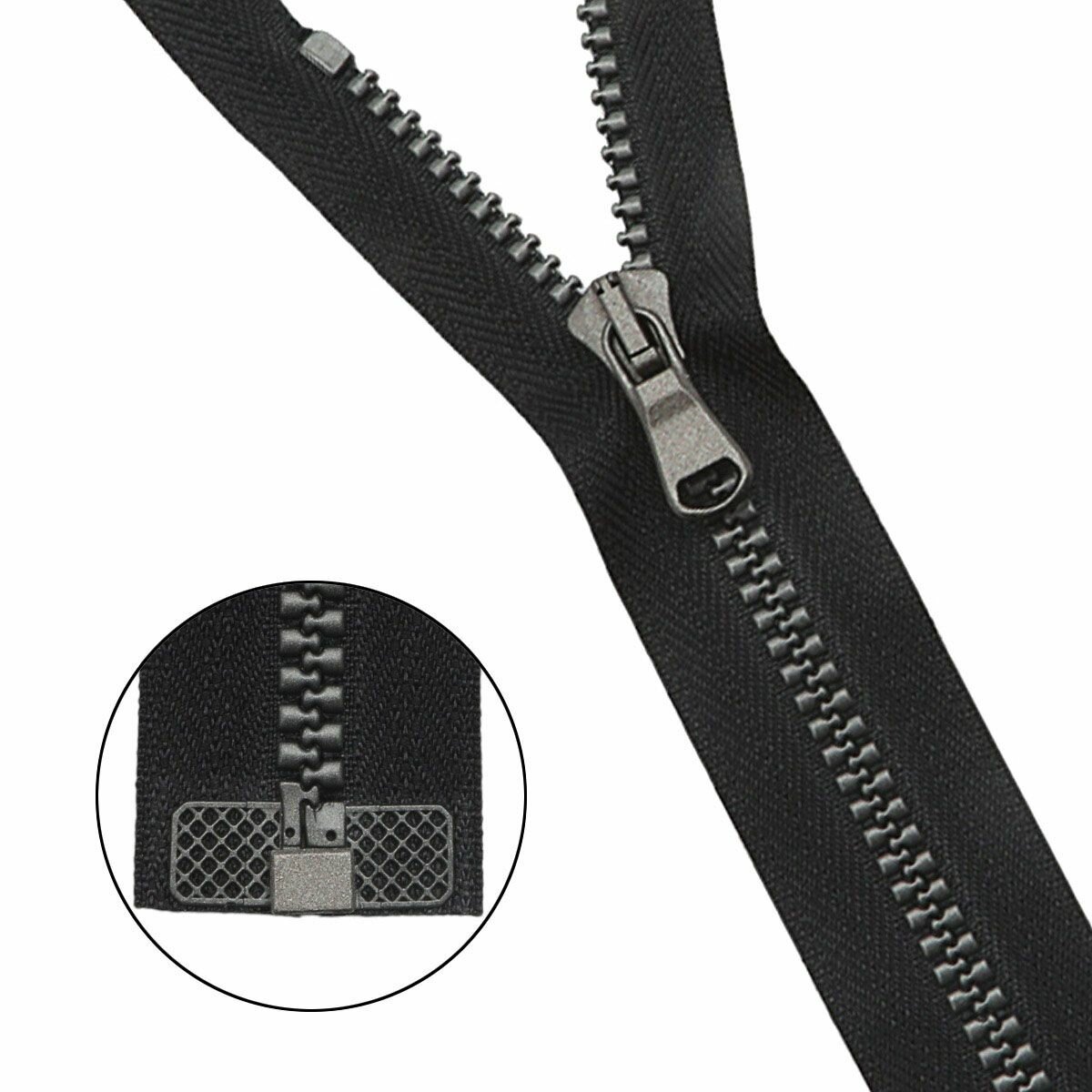 Молния трактор Тип 10 (6мм) 1 замок 60см NOIR Arta-F (077 черный/997 старое серебро)