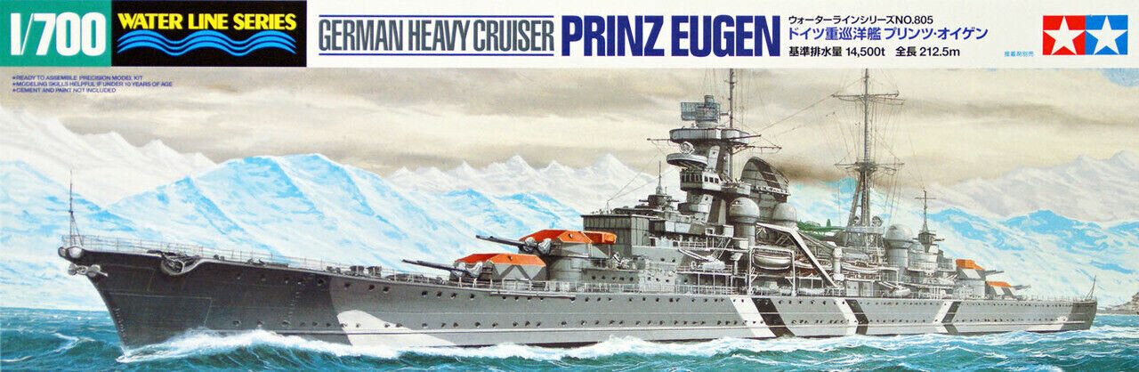 Tamiya 31805 1/700 Тяжелые крейсера Германии Prinz Eugen Модель сборки военного корабля