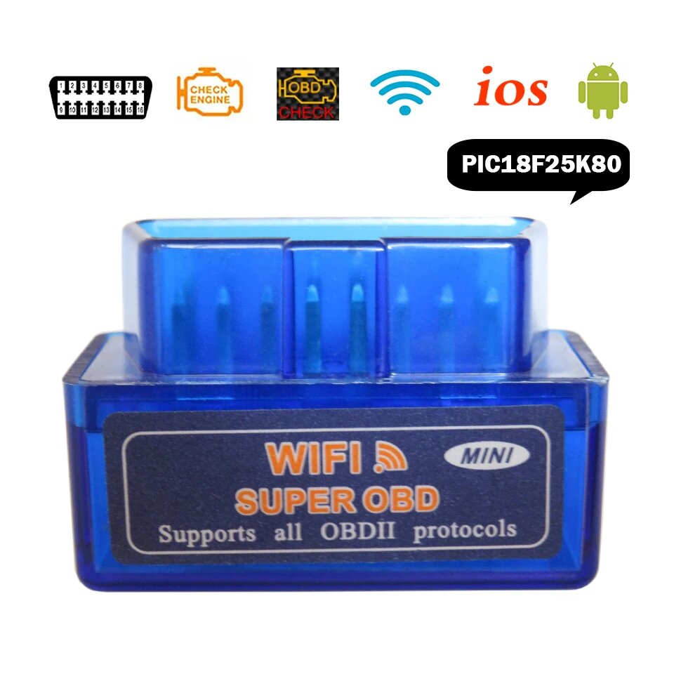 Super Mini V1.5 OBD2 ELM327 WIFI автомобильный диагностический сканер для iOS/Android Elm 327 Wi Fi OBD 2 ii диагностический инструмент PIC18F25K80