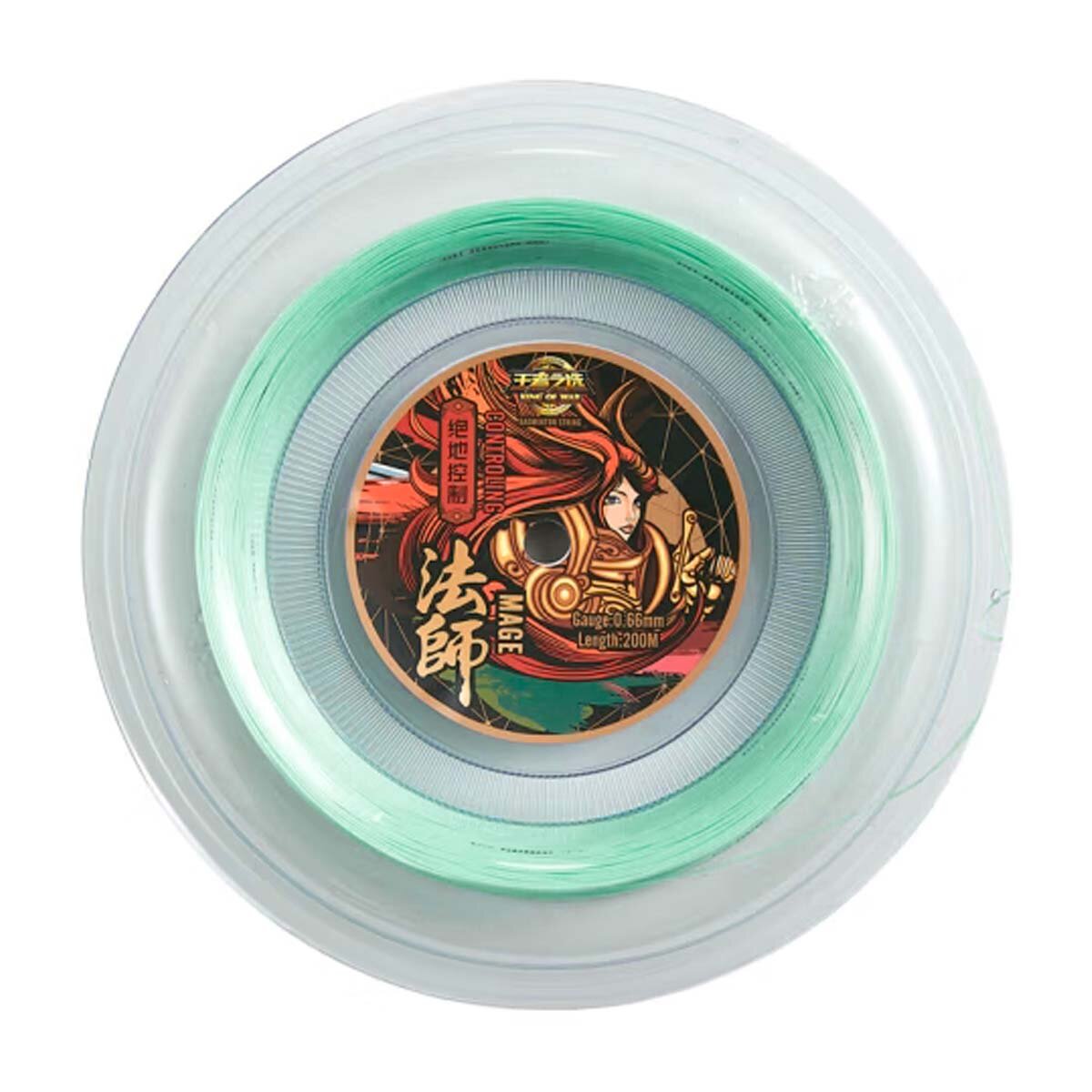 Струна TAAN MAGE, для бадминтона, LIGHT GREEN, длина 200 м, 1шт