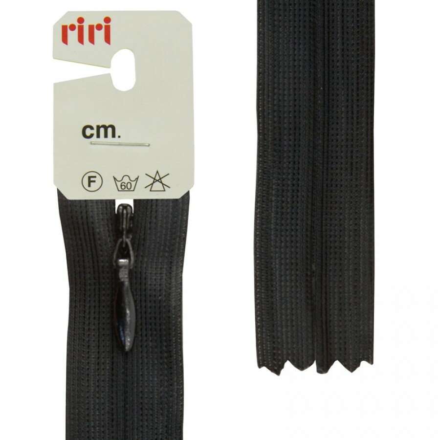 Молния потайная неразъемная, Т3, 22 см, цвет 2110, черный