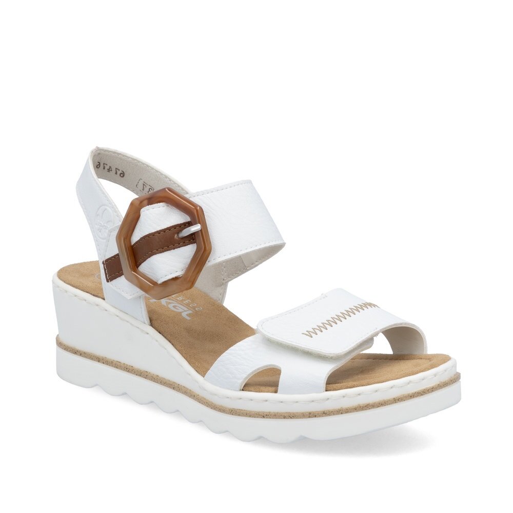 Босоножки Босоножки женские белые на танкетке Rieker лето 2024