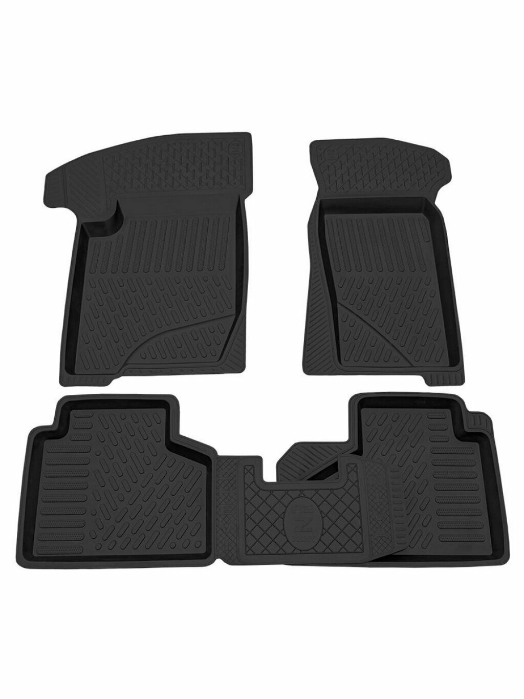 Коврики салона для а/м 2123 LADA Niva Travel "REZKON" (резиновый, черный)