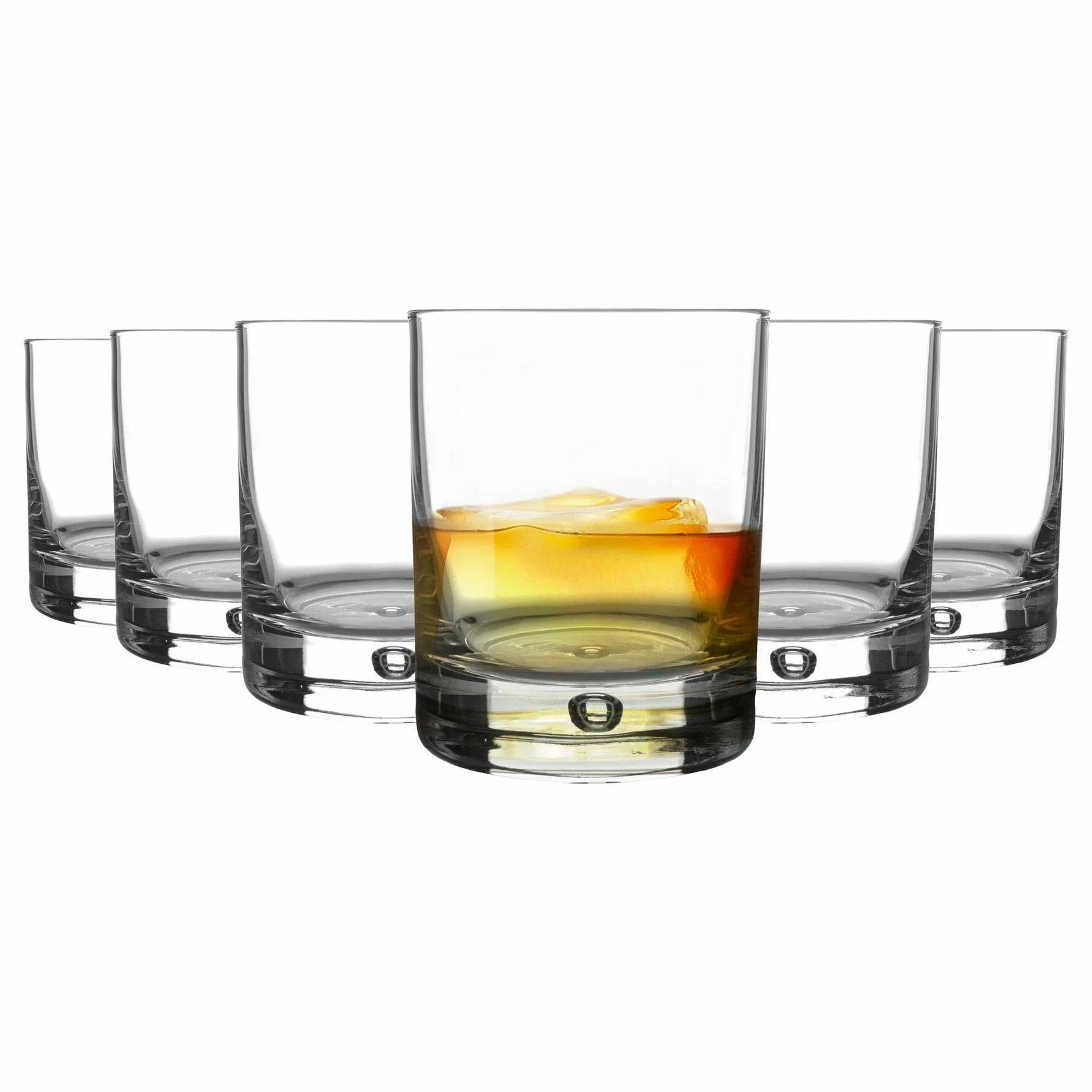 Набор низких классических стаканов 6 шт Bormioli Rocco Barglass Whiskey, с толстым дном, 280 мл, стекло, прозрачные