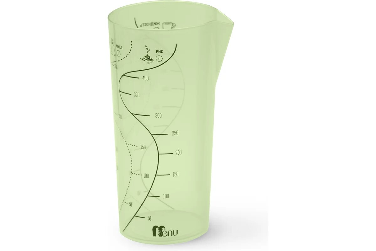 Мерный стакан MENU Мерка 500 мл стеклянный измерительный сосуд для точных мер и контроля объёма жидкости и порошков в лабораторной и бытовой среде