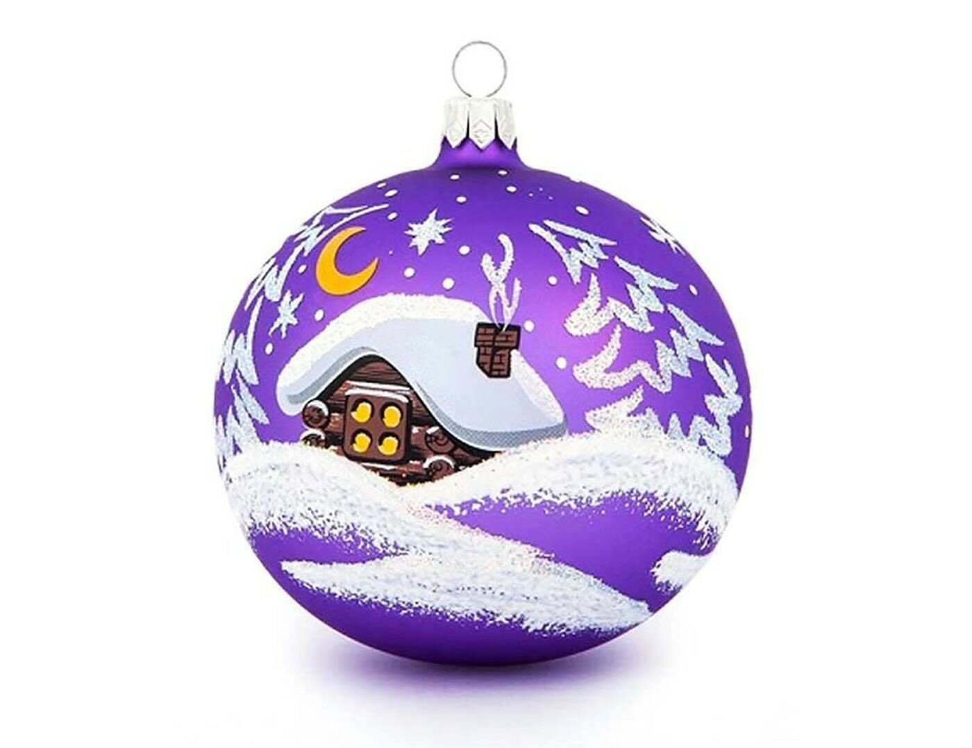 Шар на елку 85мм "Лесная избушка"