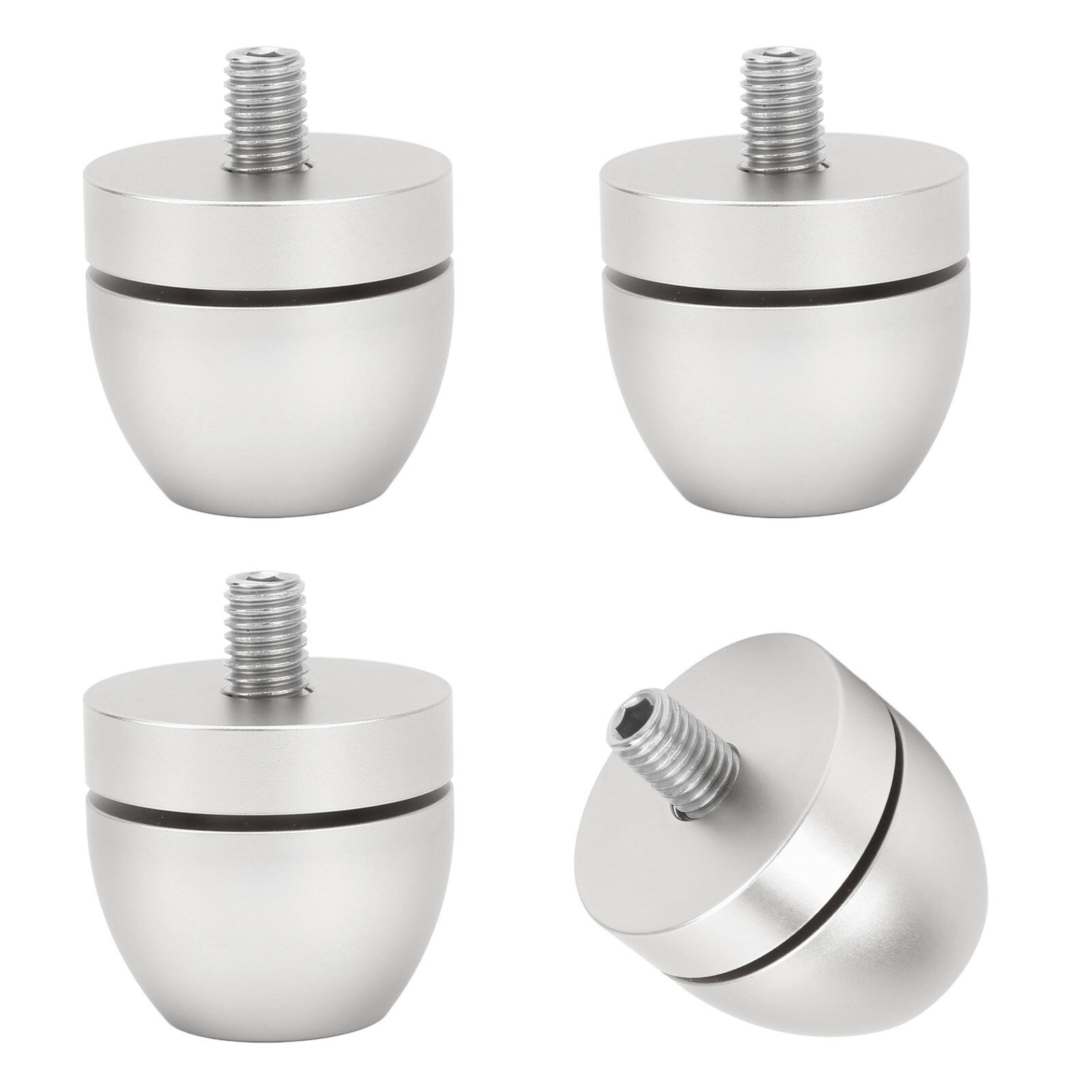 Изолирующая подставка для динамика, набор ножек, базовые подушечки для усилителя из алюминиевого сплава, амортизирующие аудио подушечки, серебро