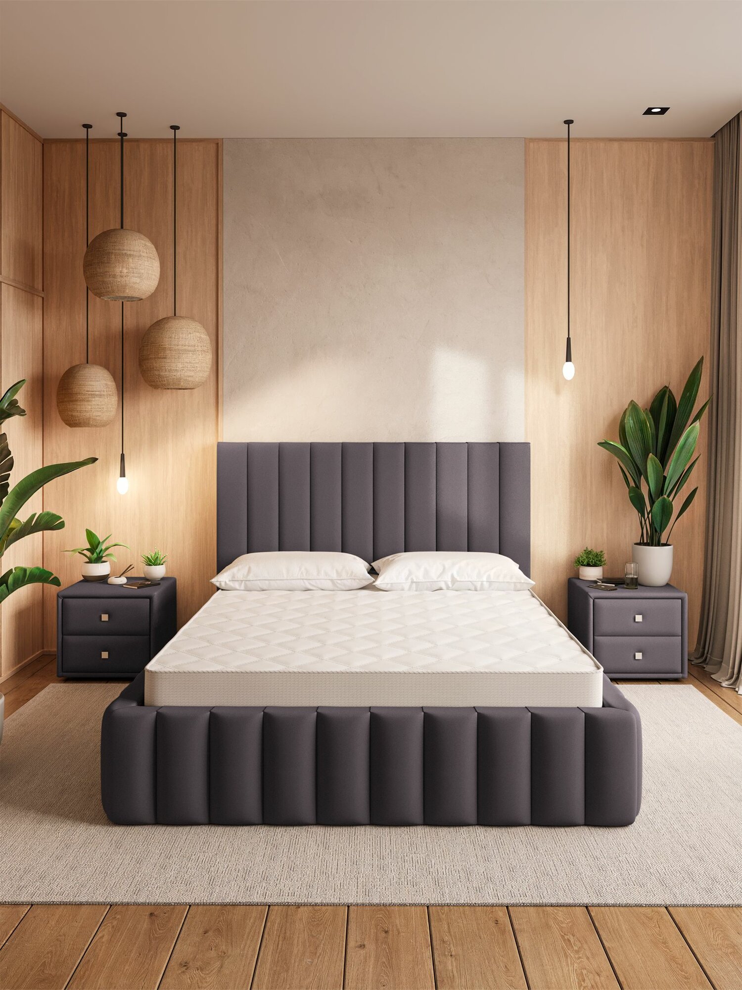 Кровать двуспальная 180х200 с подъемным механизмом, Милан макси с мягким изголовьем для дома и спальни, ортопедическое основание, ящик для белья