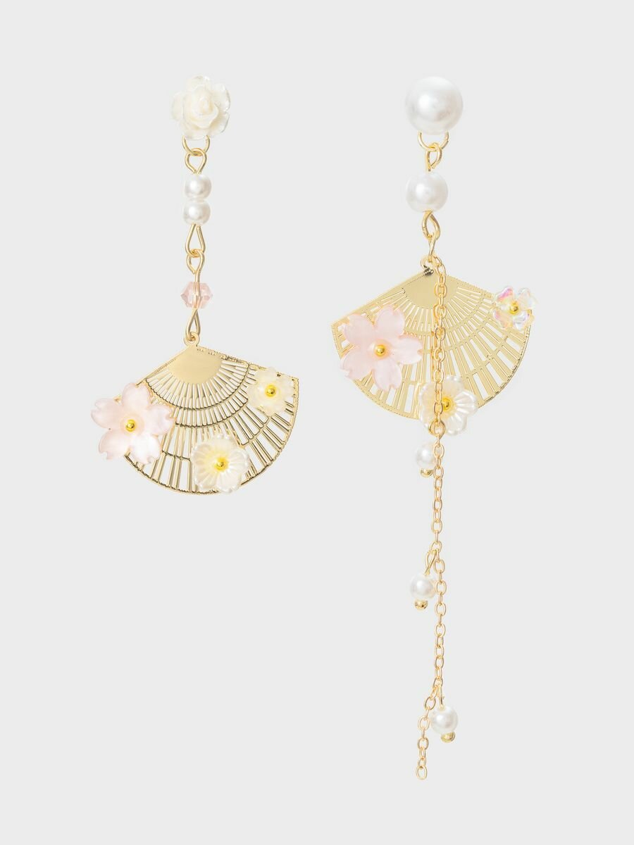 Серьги непарные be self true, эмаль, жемчуг имитация, акрил