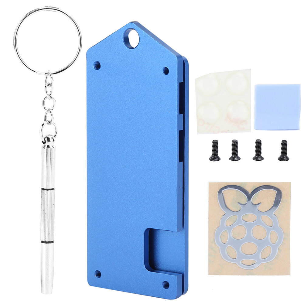 Корпус из алюминиевого сплава для Raspberry Pi Zero с ультратонким пылезащитным защитным кожухом (синий)