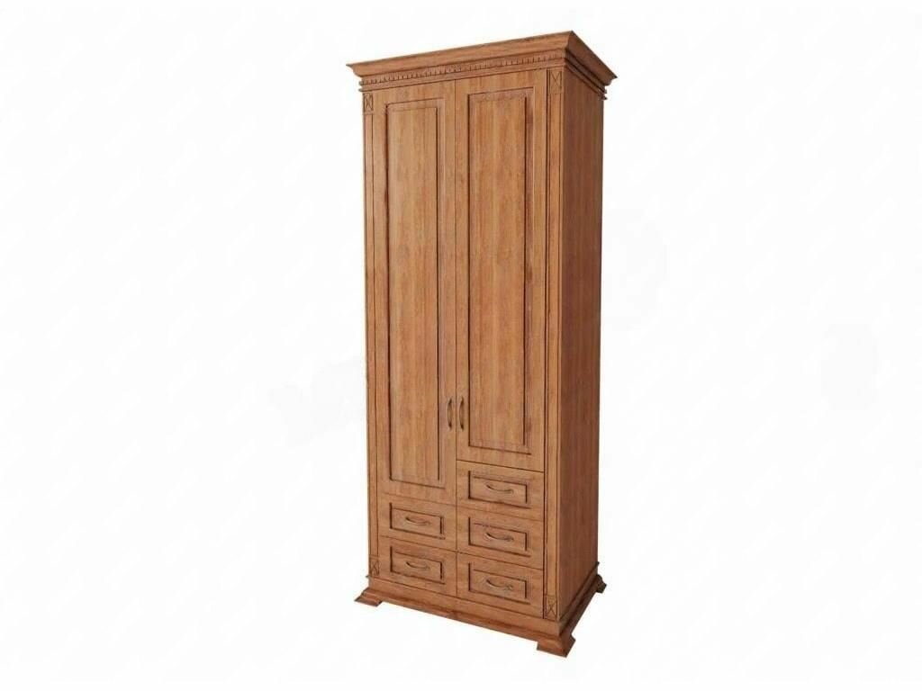 Шкаф Верди №128 из Массива сосны, 2 дверки, 100х55х220 см, классический орех 2
