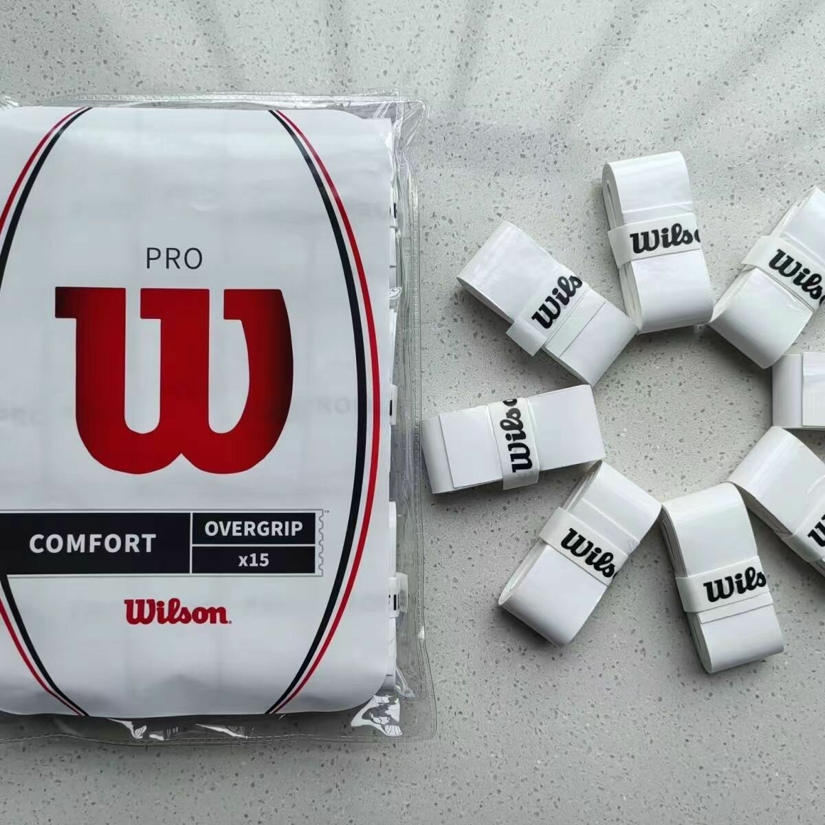 Соленоидная катушка Wilson Overgrip Racquet, набор намоток для теннисной ракетки белого цвета, 15 шт