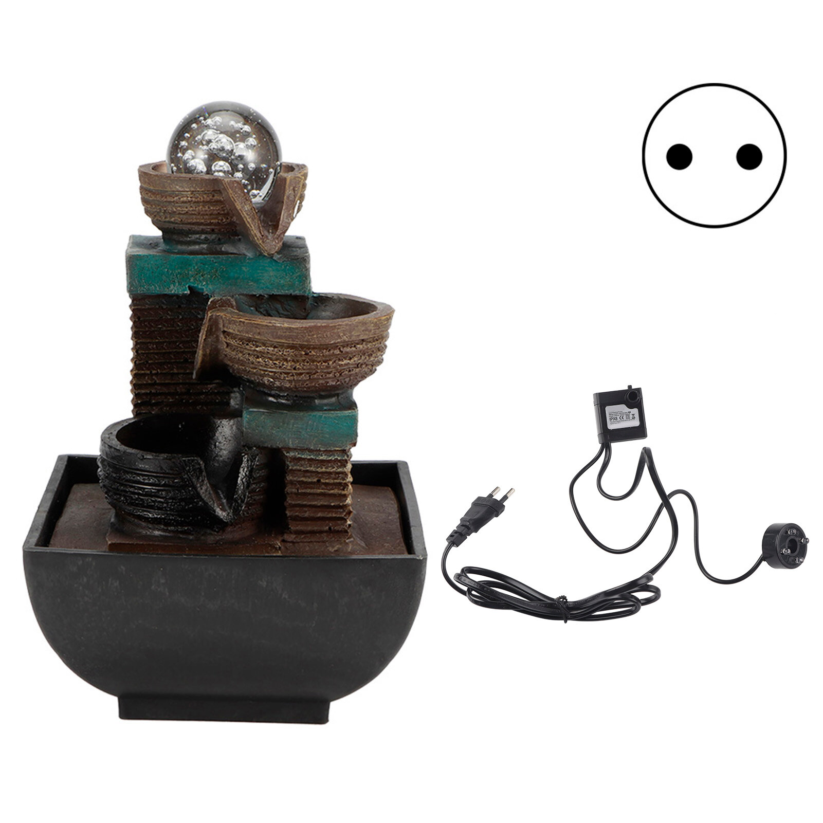 Инновационный настольный светодиодный фонтан из смолы для дома и офиса, тип 9116, вилка EU 220 В.