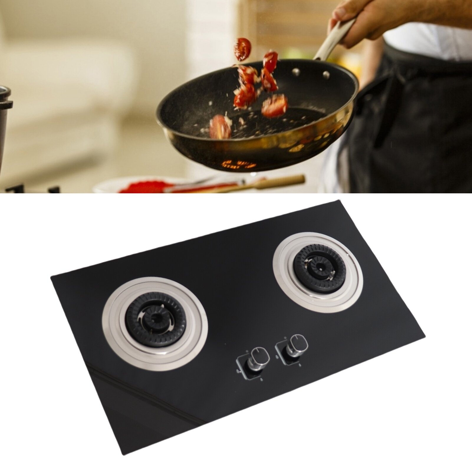 Бытовая плита с 2 конфорками, плита со сжиженным газом, кухонные аксессуары, кухонная посуда