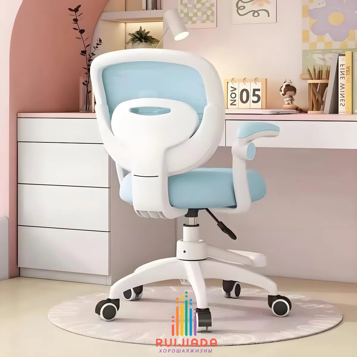 Детский стул, стул компьютерный для школьника, 56х56х99см, Домашнее студенческое кресло для письма, офисное кресло