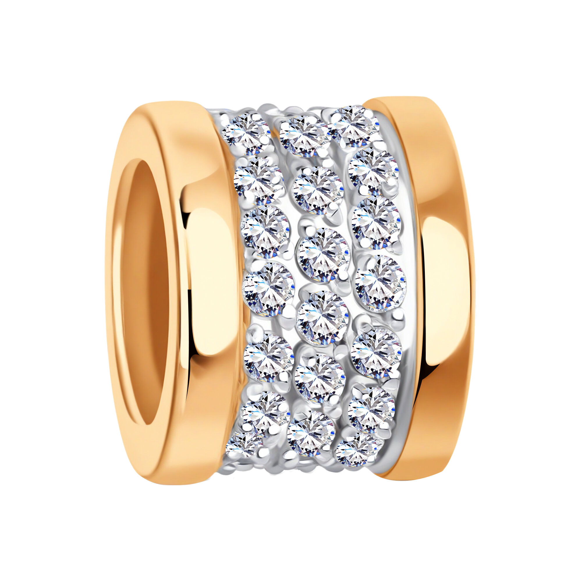 Шарм, красное золото, 585 проба, фианит