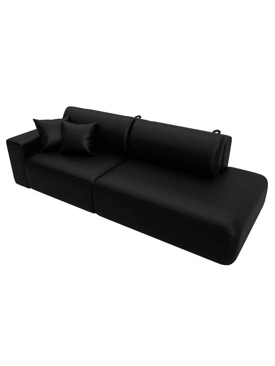 Диван прямой Столица со спальным местом 194х160 см, пружинный матрас, ящик для белья, подлокотник слева, экокожа