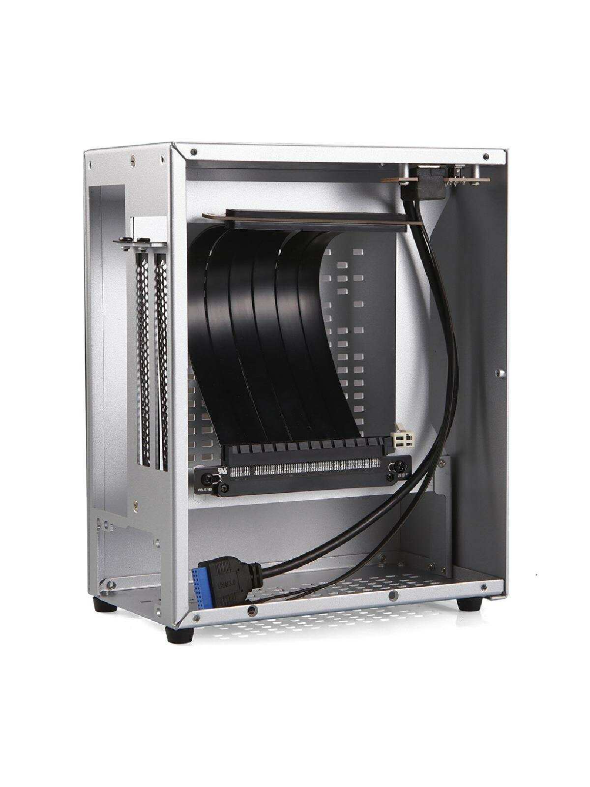 Mini ITX Computer for Case Aluminum Chassis HTPC Host for Case USB 3.0 ITX Enclosure with Graphics Card Pcie 16x Extensi