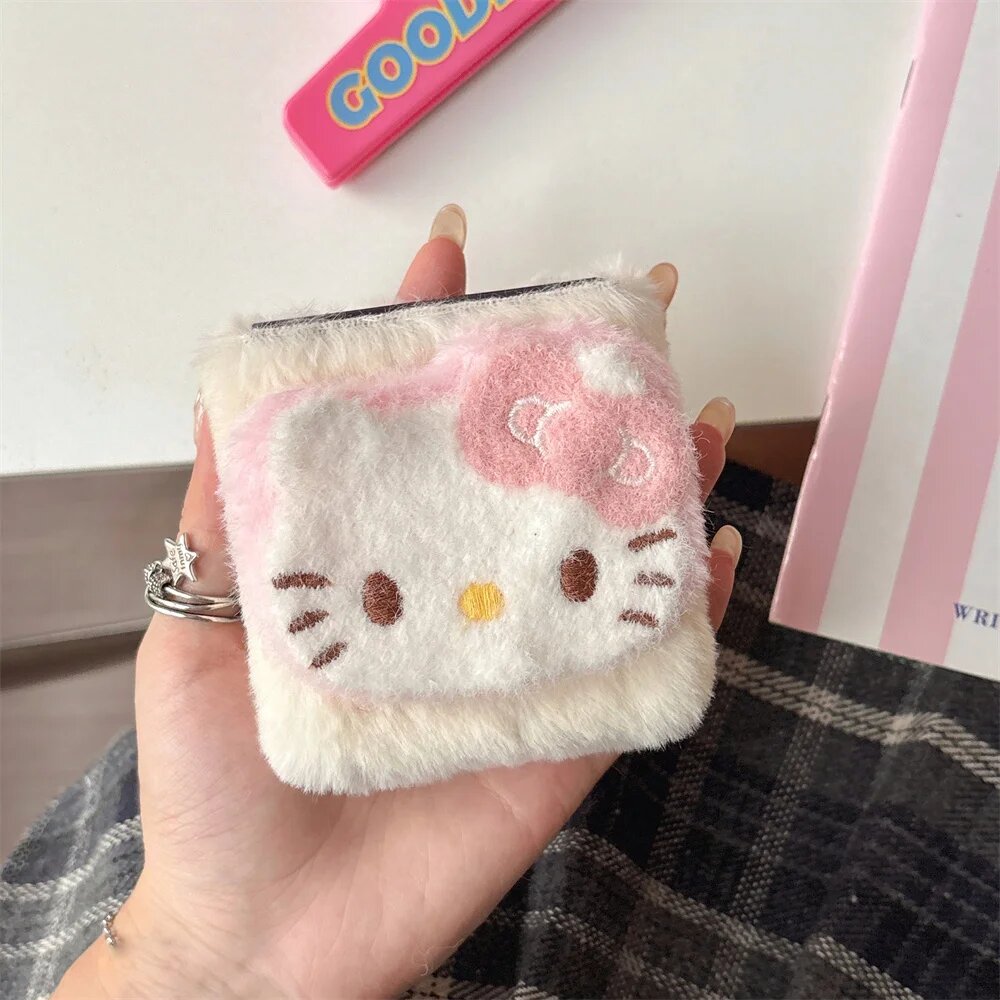 Для Motorola Moto Razr 40 50 60 ultro Razr Plus 2024 2025 Pro плюшевый чехол для телефона с вышивкой «Hello Kitty» Защитный чехол