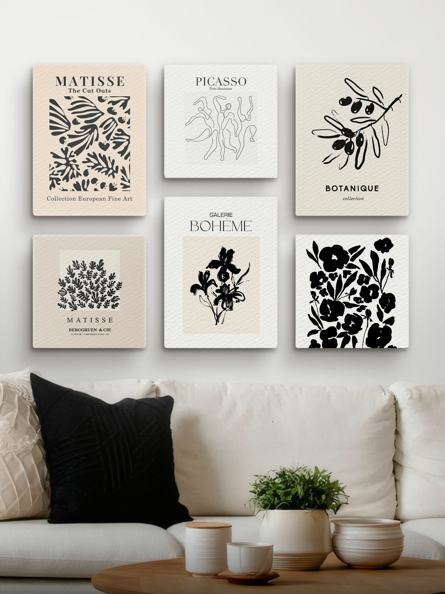 Набор картин на холсте для интерьера эстетика