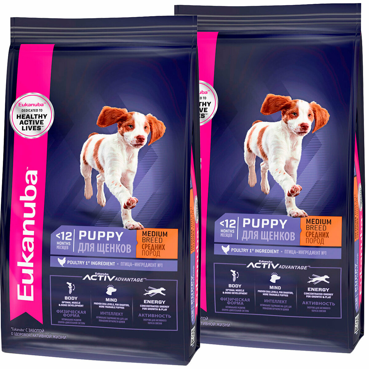 EUKANUBA PUPPY & JUNIOR MEDIUM BREED для щенков средних пород (3 + 3 кг)