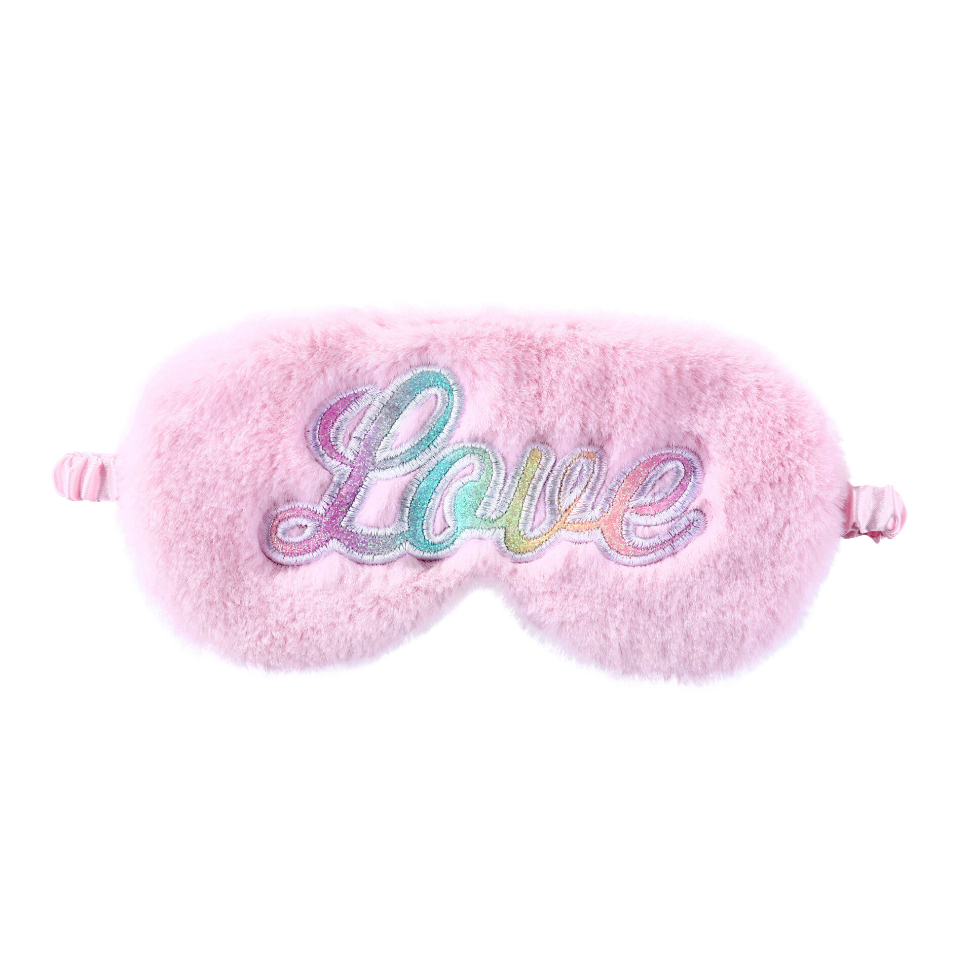 Мягкая розовая маска для сна "Love", с милой радужной вышивкой "Love", удобная повязка на глаза для женщин и девочек, идеально подходит для сна и путешествий.