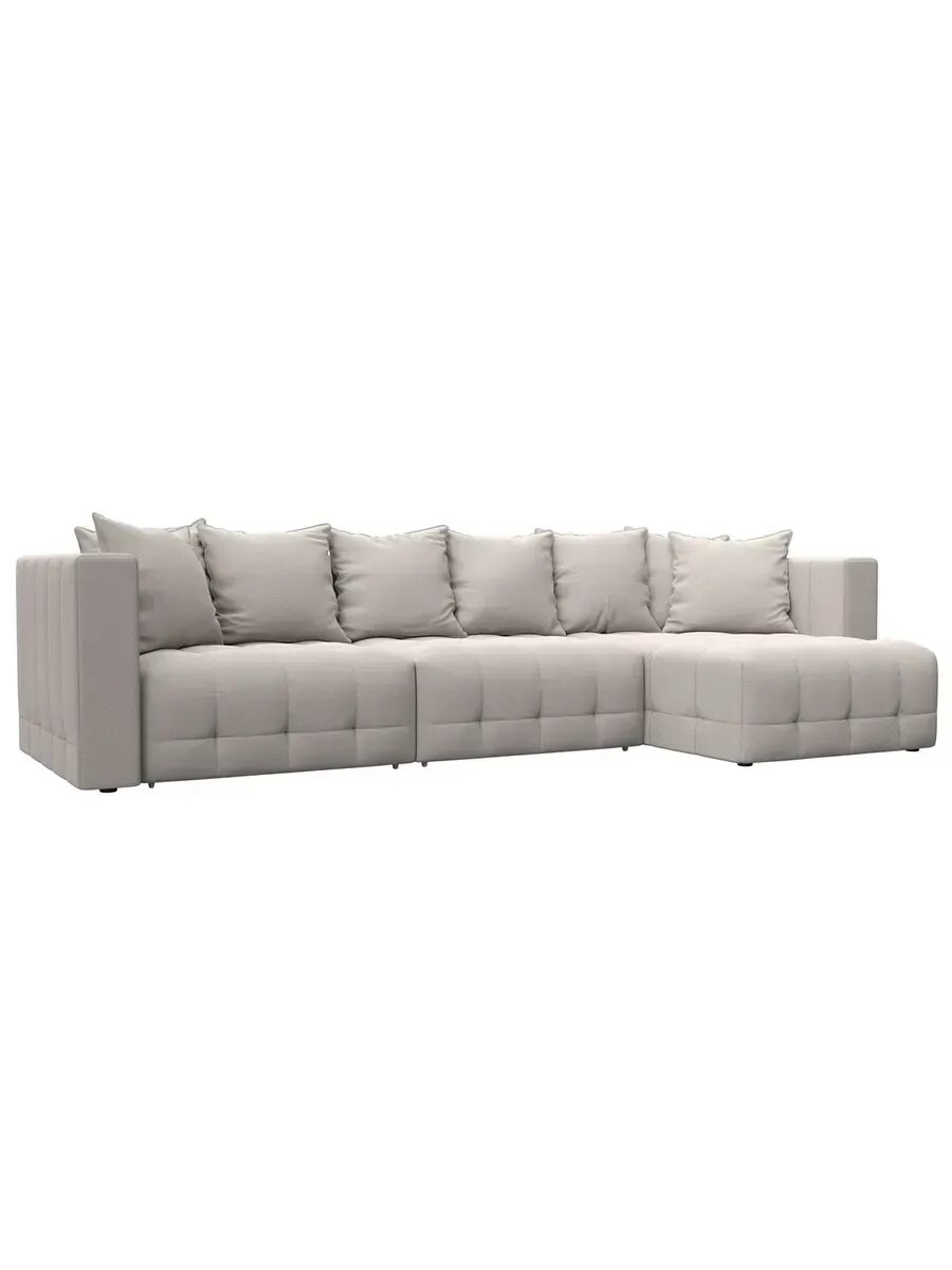 Большой угловой диван Европа, ящик для белья, спальное место 144х290 см, угол универсальный, замша