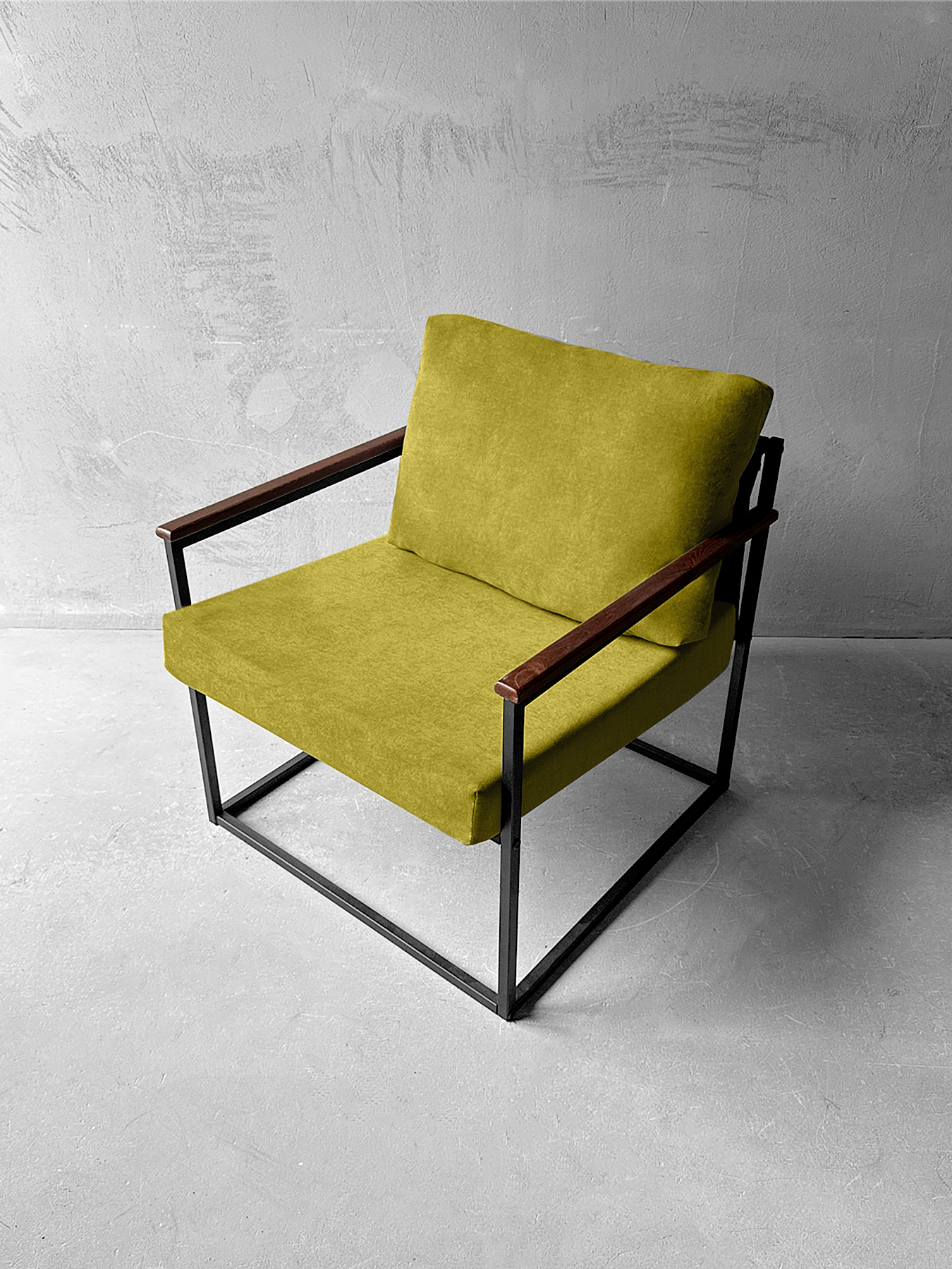 Кресло для отдыха Регуляр велюр желтый