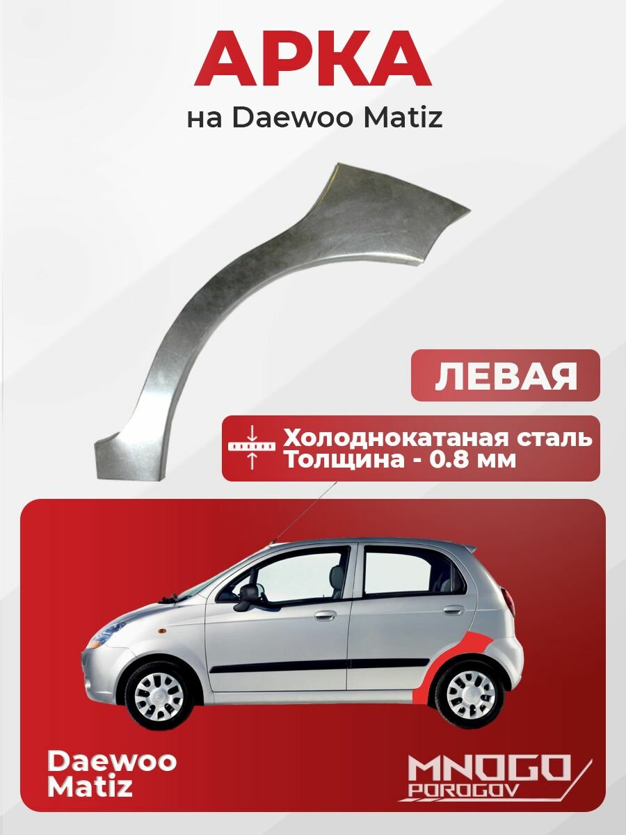 Задняя левая арка на Daewoo Matiz 1998-2015 хетчбэк 5 дверей холоднокатаная сталь, толщина 0,8 мм (Деу Матиз 1), . кузовной ремонт.