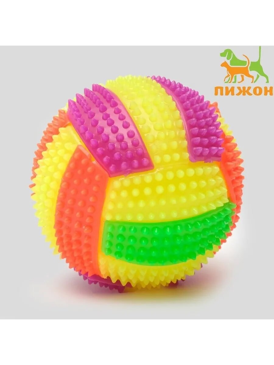 Светящийся мяч для собак с пищалкой и массой функций