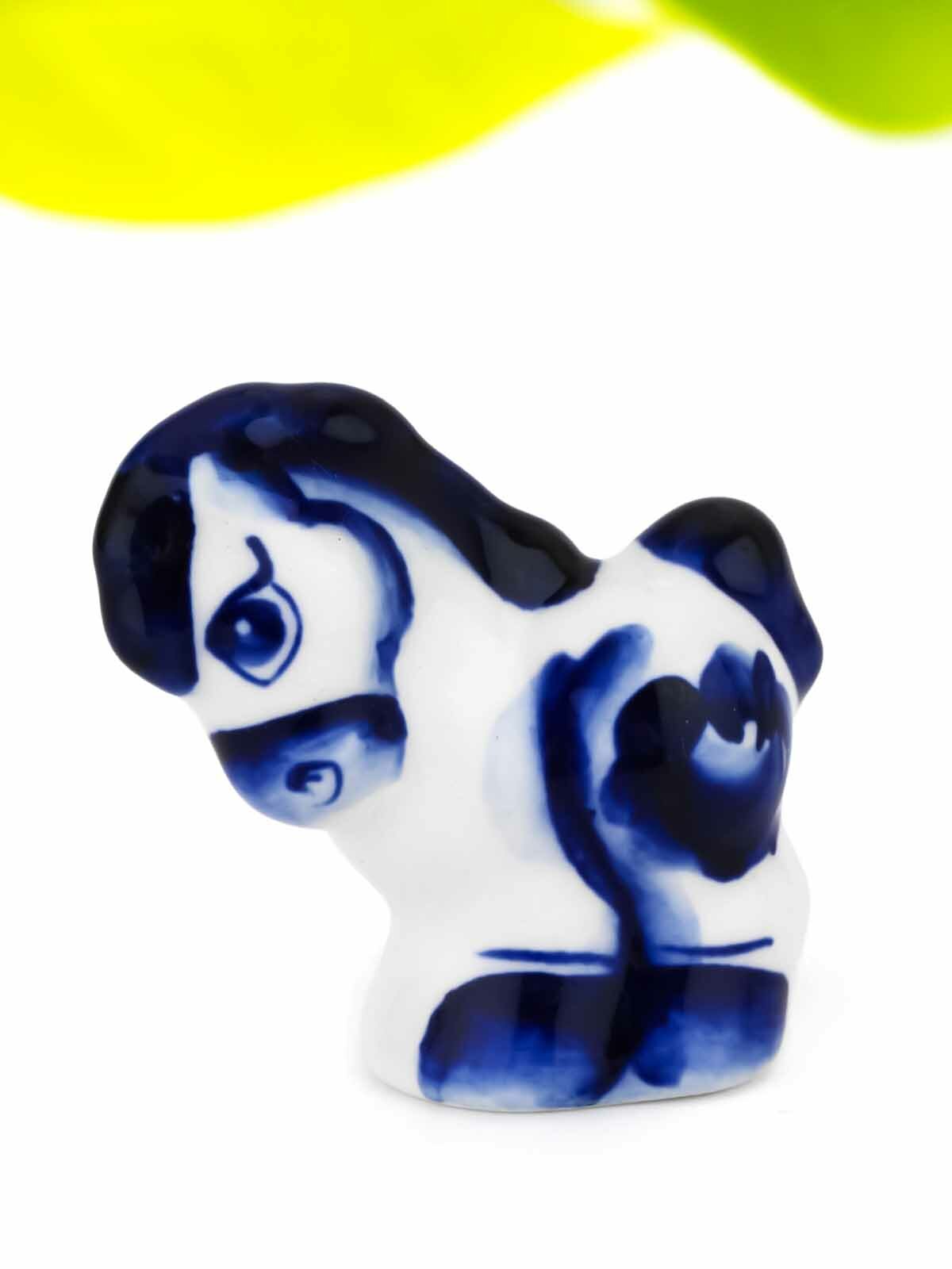 Фигурка коллекционная - Лошадка, Гжель, Фарфор, 5,0 см