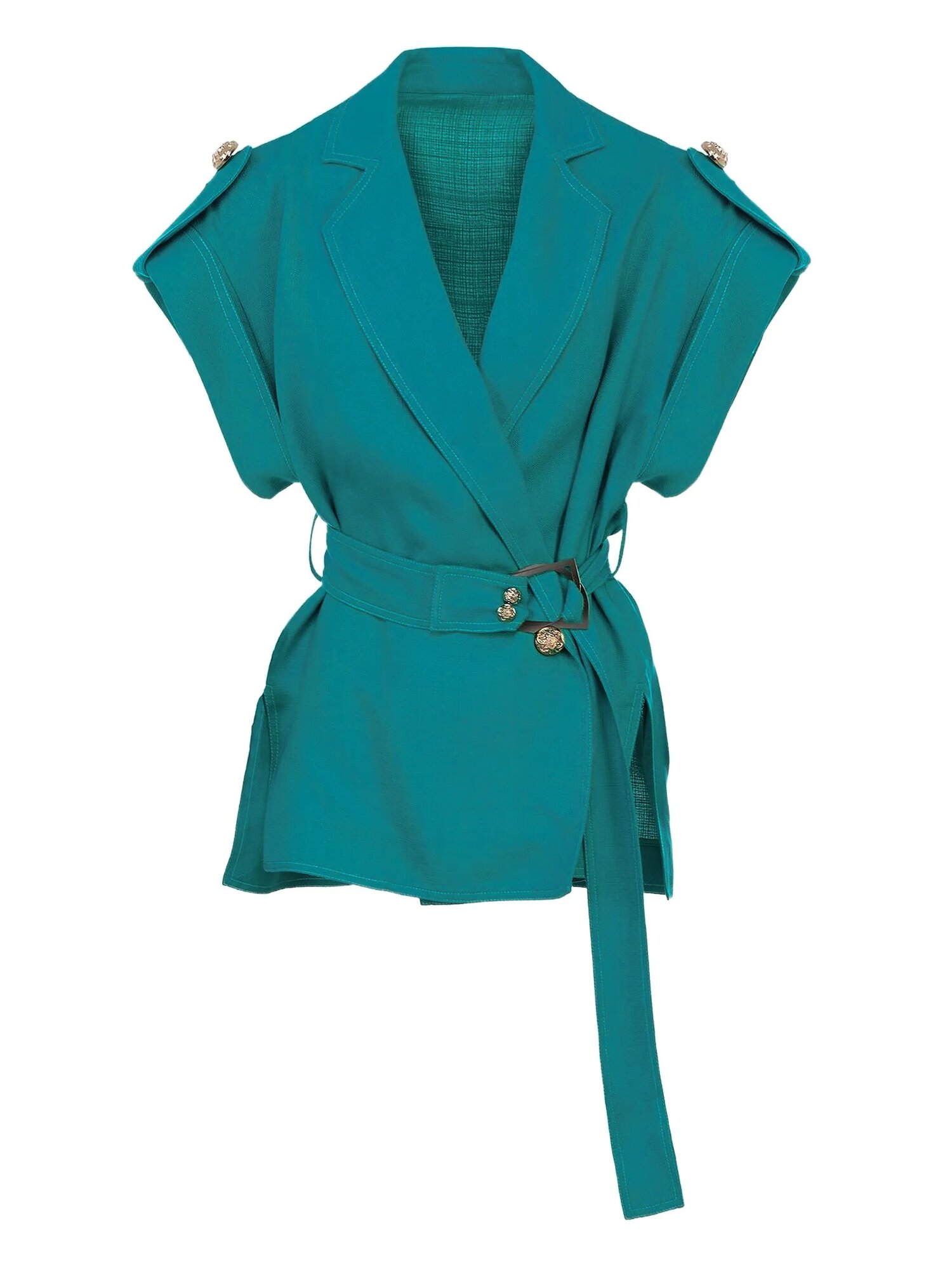 Блуза V-neck belted blouse