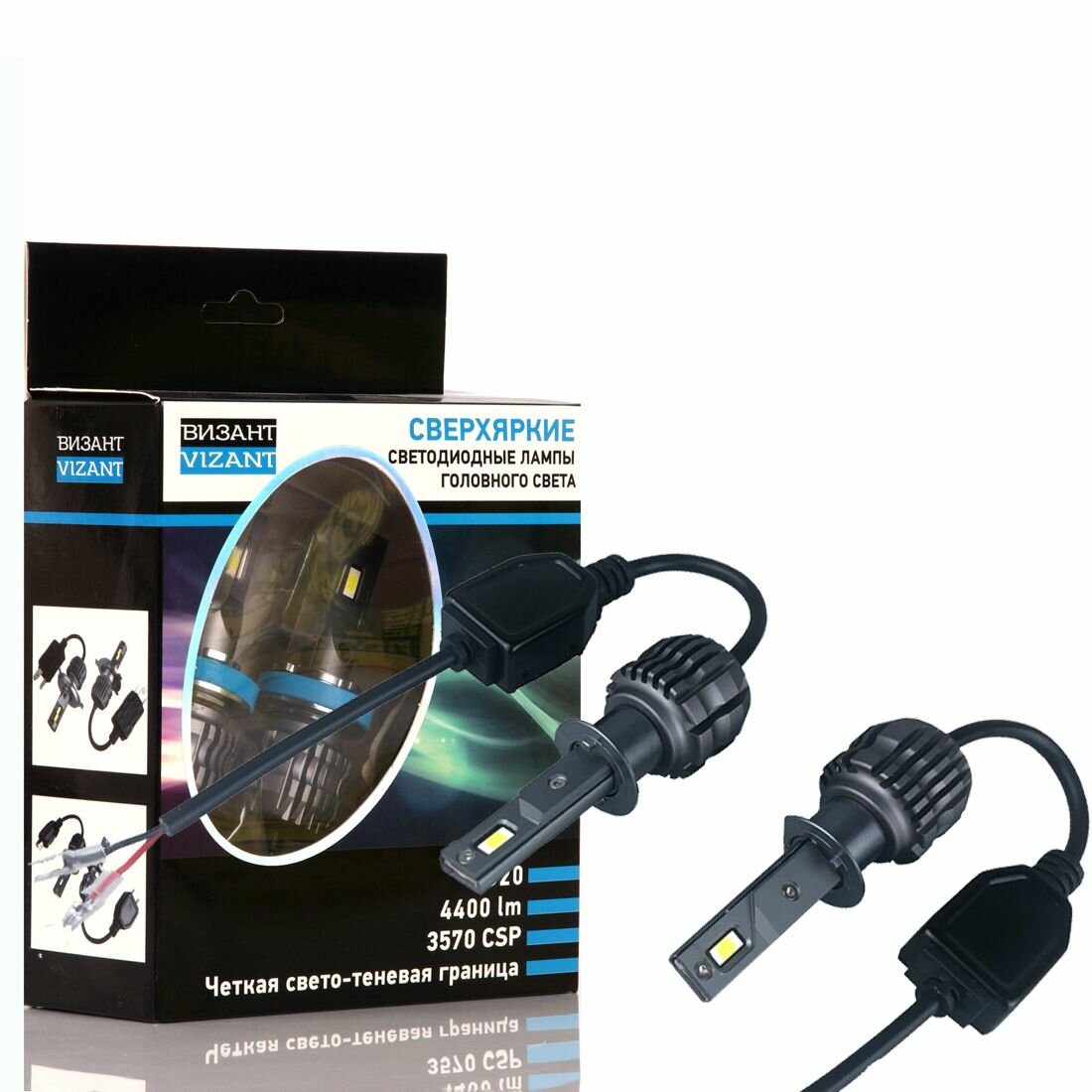 Светодиодные лампы Vizant D20 цоколь H1 CSP 3570 24W 4400lm 5000k (2 шт.)