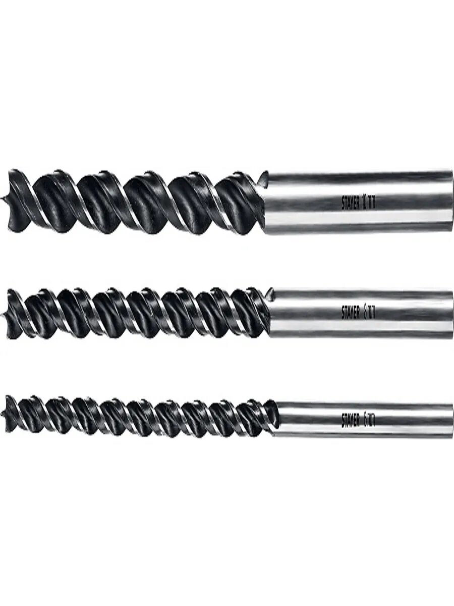 Maxdrill, 3 шт: 6-8-10 х 300 мм, набор сверл спиральных по