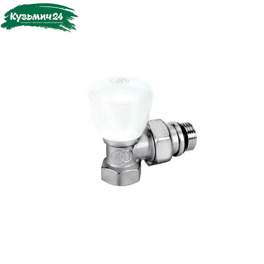 Клапан Giacomini R5TG ручной, угловой, 1/2", 1/2", ВН, латунь, хромированный, отвод герметичный