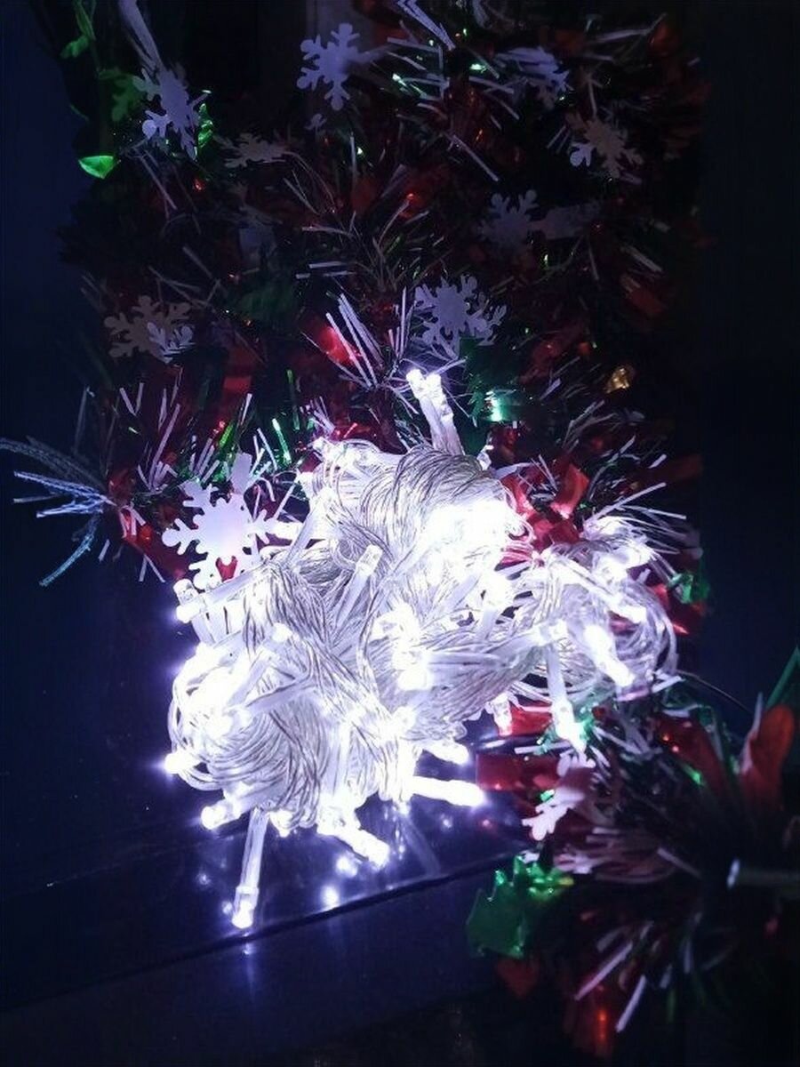 Гирлянда светодиодная нить 10 м.(холодный белый)