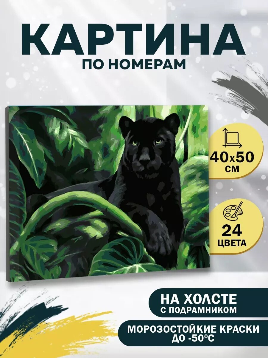 Картина по номерам Школа талантов «Пантера» 40х50 см, на холсте с подрамником