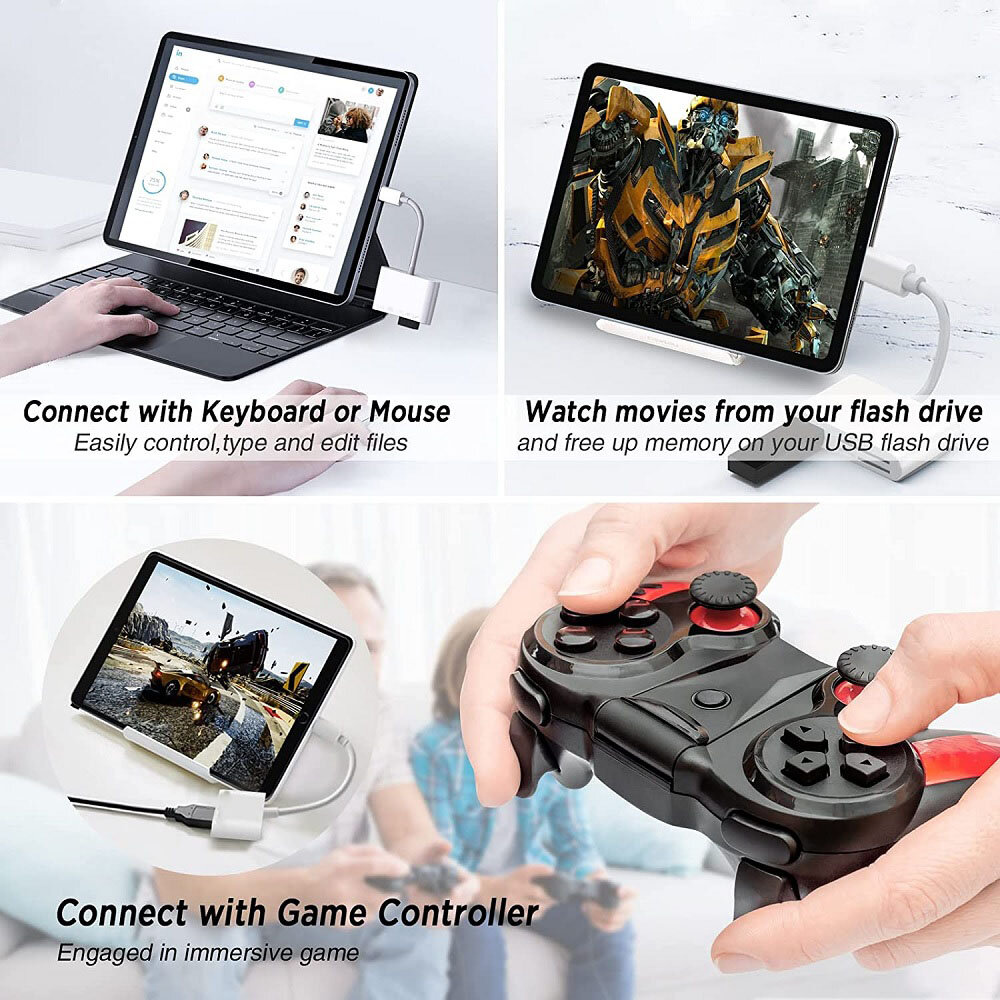Портативный Адаптер Для Чтения Карт Памяти Sd Tf Usb-Камеры 4 В 1 Для Iphone Ipad Ios 12