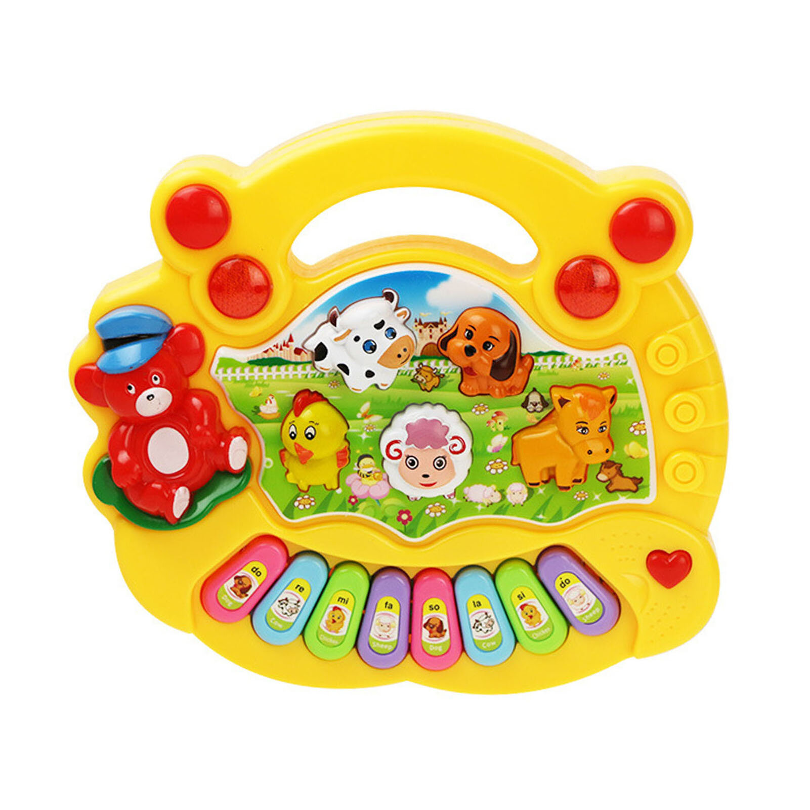 Electronic Baby Instrument Farm Animal Keyboard Toy Children Educational Musical Toys Yellow