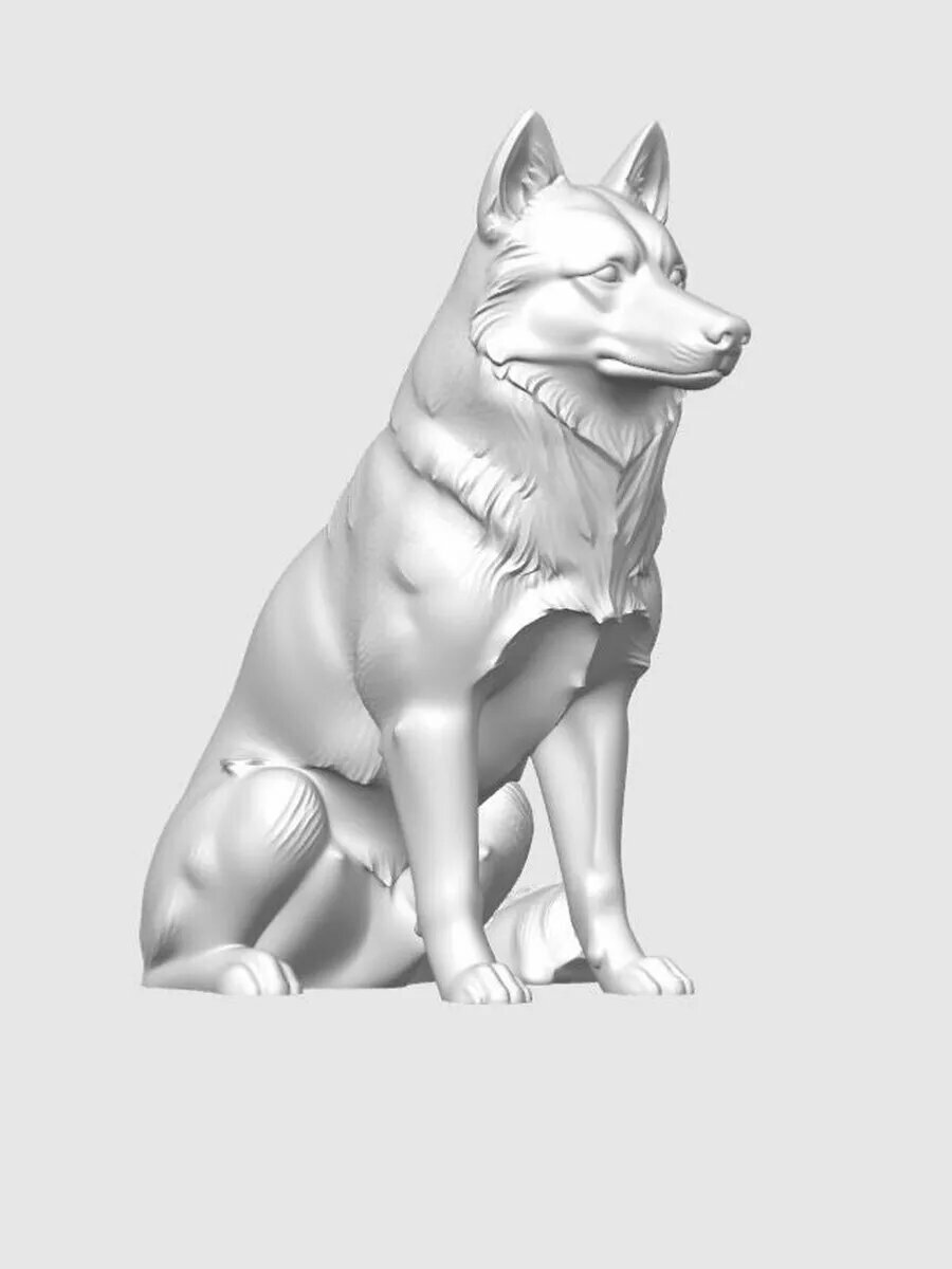 Ростовая статуэтка собаки-Сибирская Хаски (10см, белый)