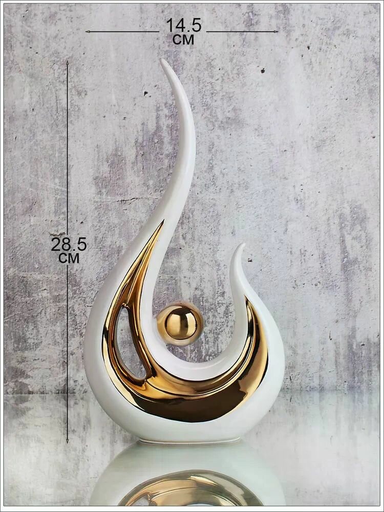 Большая белозолотая статуэтка Жемчужина 28х14х6 см эксклюзивная